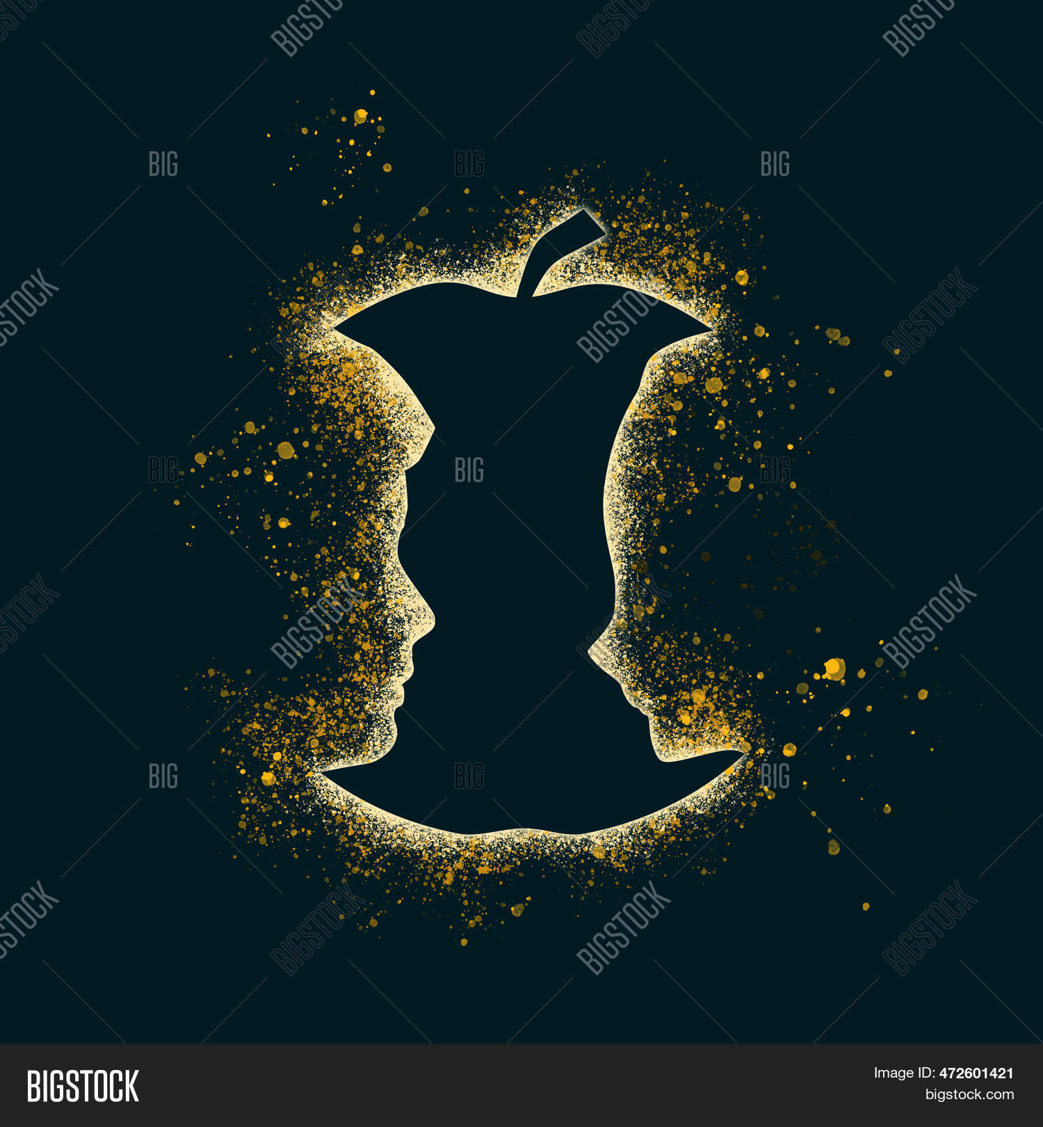 Apple Two Face Profile Image & Photo (Free Trial) | Bigstock