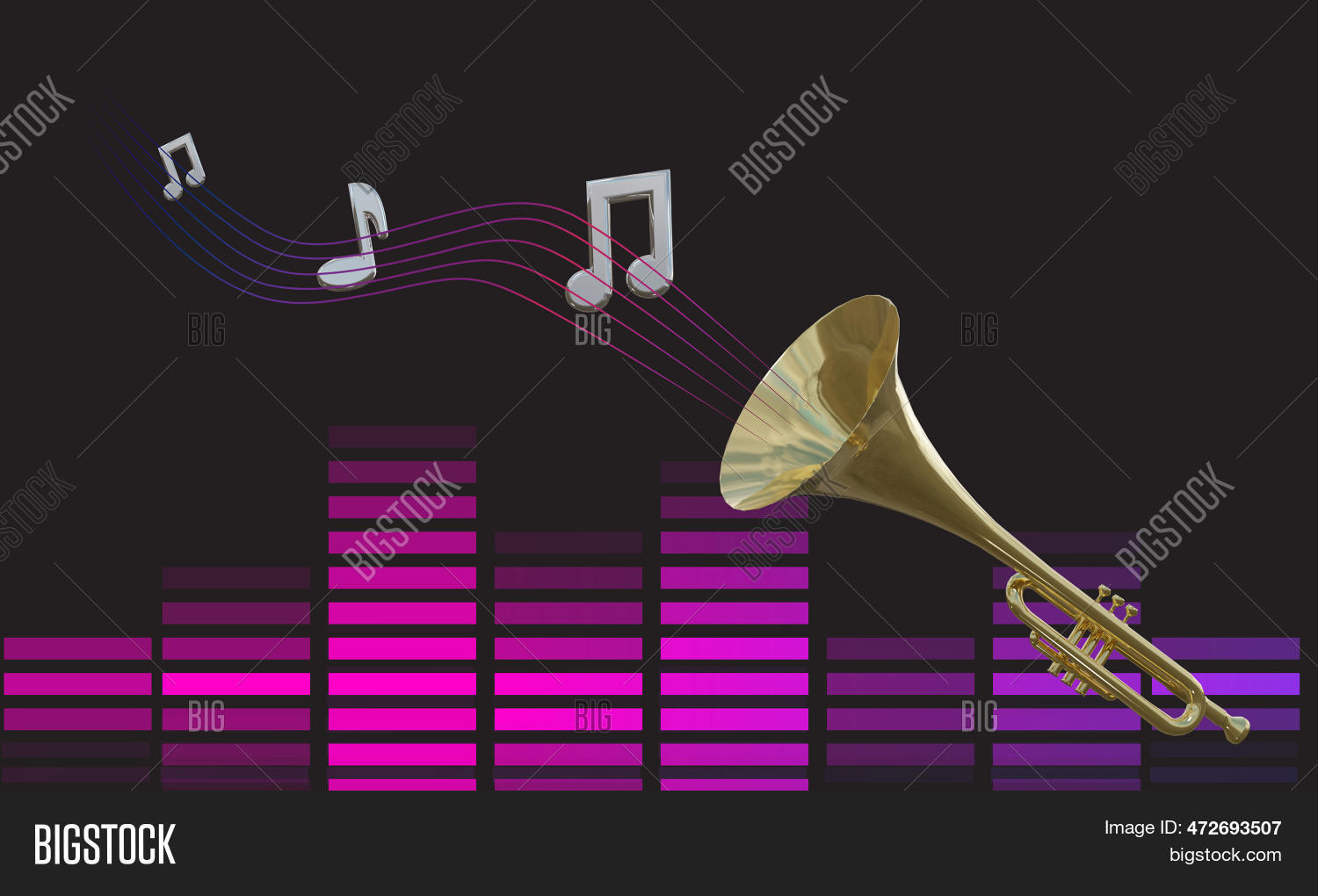 Trumpet Music Notes Image & Photo (Free Trial) | Bigstock