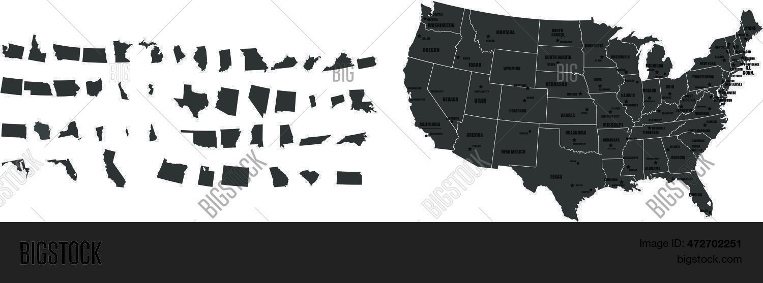 Usa Map. Map United Vector & Photo (Free Trial) | Bigstock