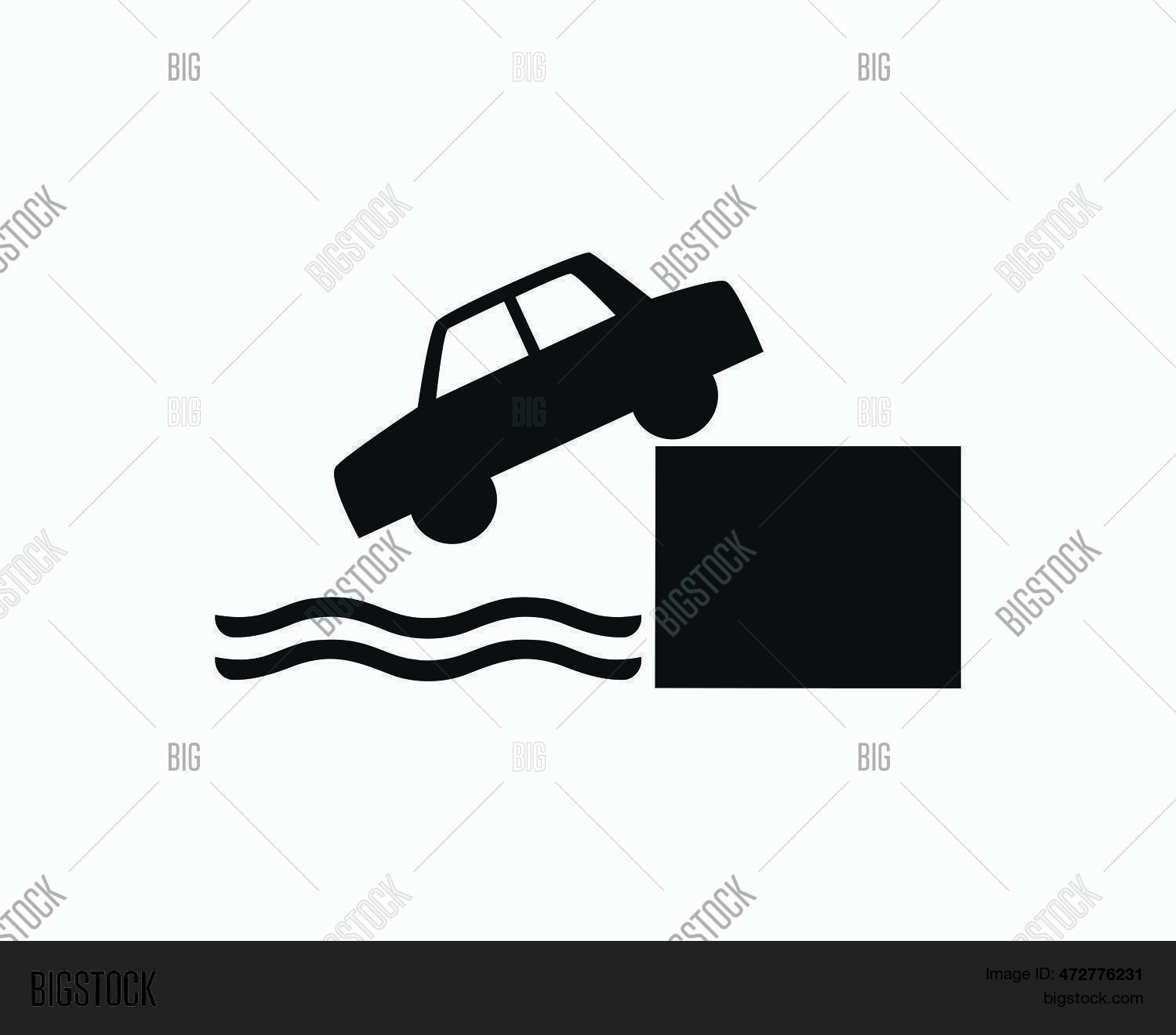 Car Drive Off Cliff Vector & Photo (Free Trial) | Bigstock