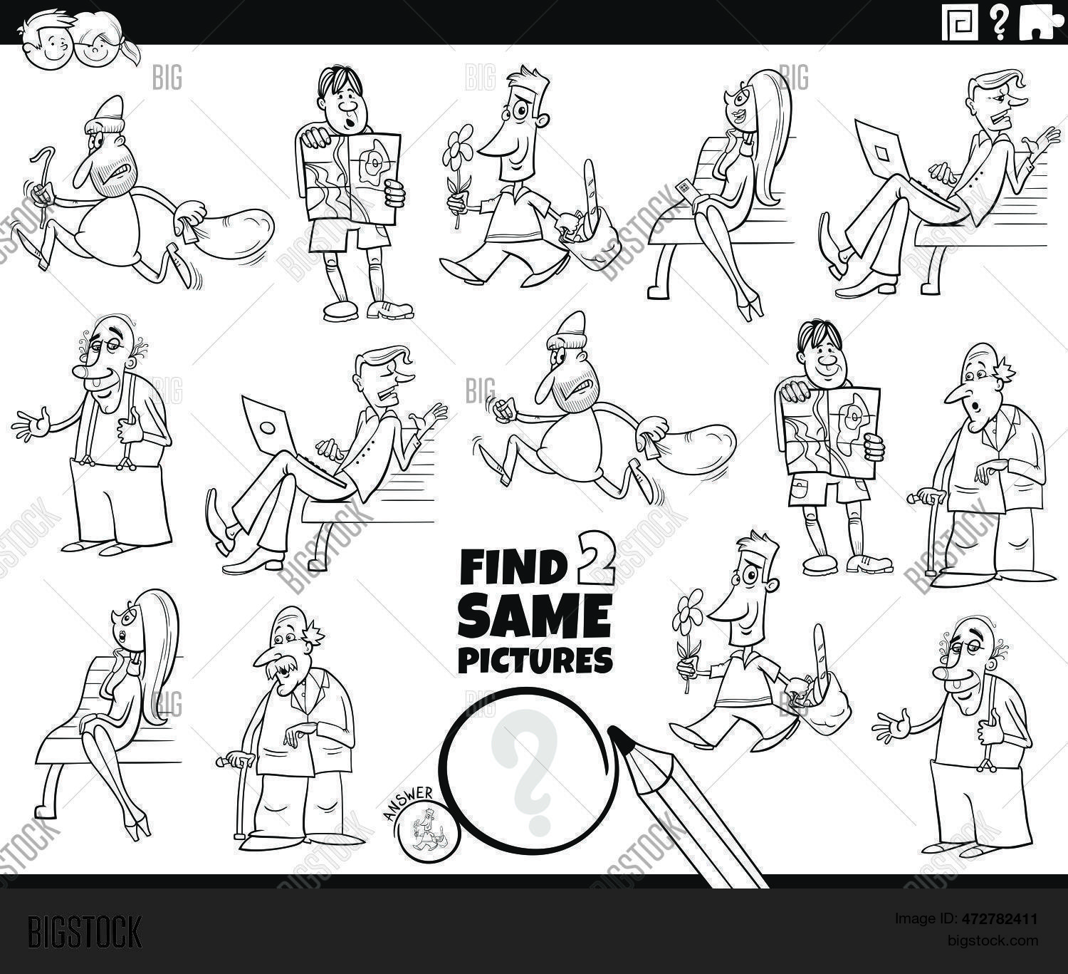 Black White Cartoon Vector & Photo (Free Trial) | Bigstock