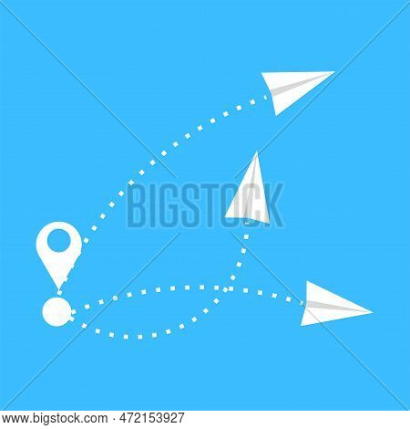 Paper Airplane Way Vector & Photo (Free Trial) | Bigstock