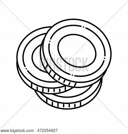 Pile Gold Coin Line Vector & Photo (Free Trial) | Bigstock