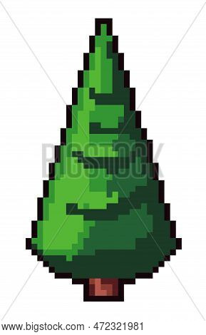 Pine Tree Pixel Art Vector & Photo (Free Trial) | Bigstock