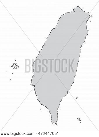 Taiwan Outline Map Vector & Photo (Free Trial) | Bigstock