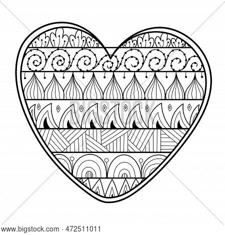 Doodle Heart Coloring Vector & Photo (Free Trial) | Bigstock