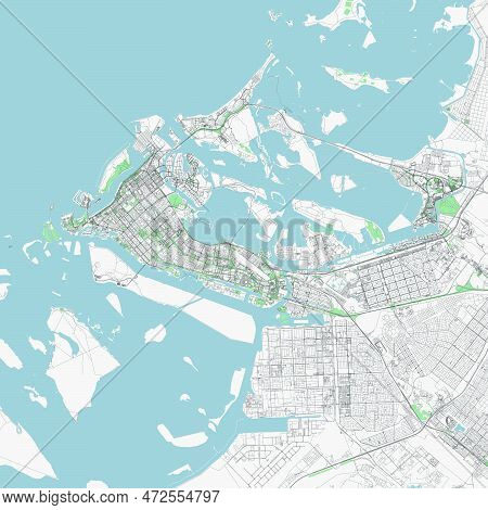 Abu Dhabi Vector Map Vector & Photo (Free Trial) | Bigstock