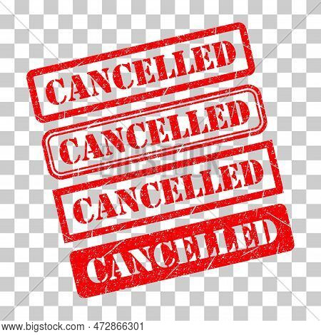 Set Cancelled Stamp Vector & Photo (Free Trial) | Bigstock