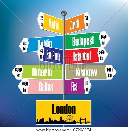 London Signpost Vector & Photo (Free Trial) | Bigstock