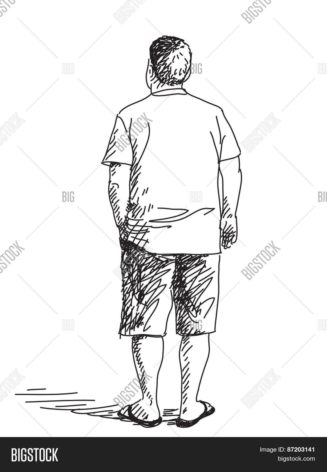 Sketch Standing Man Vector & Photo (Free Trial) | Bigstock