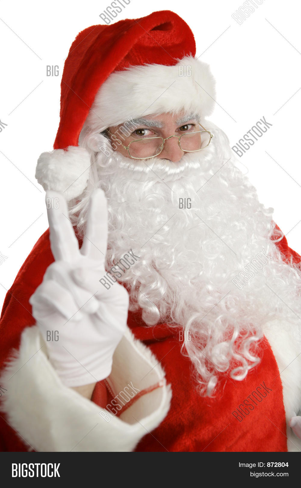 Santa Claus Peace Sign Image & Photo (Free Trial) | Bigstock