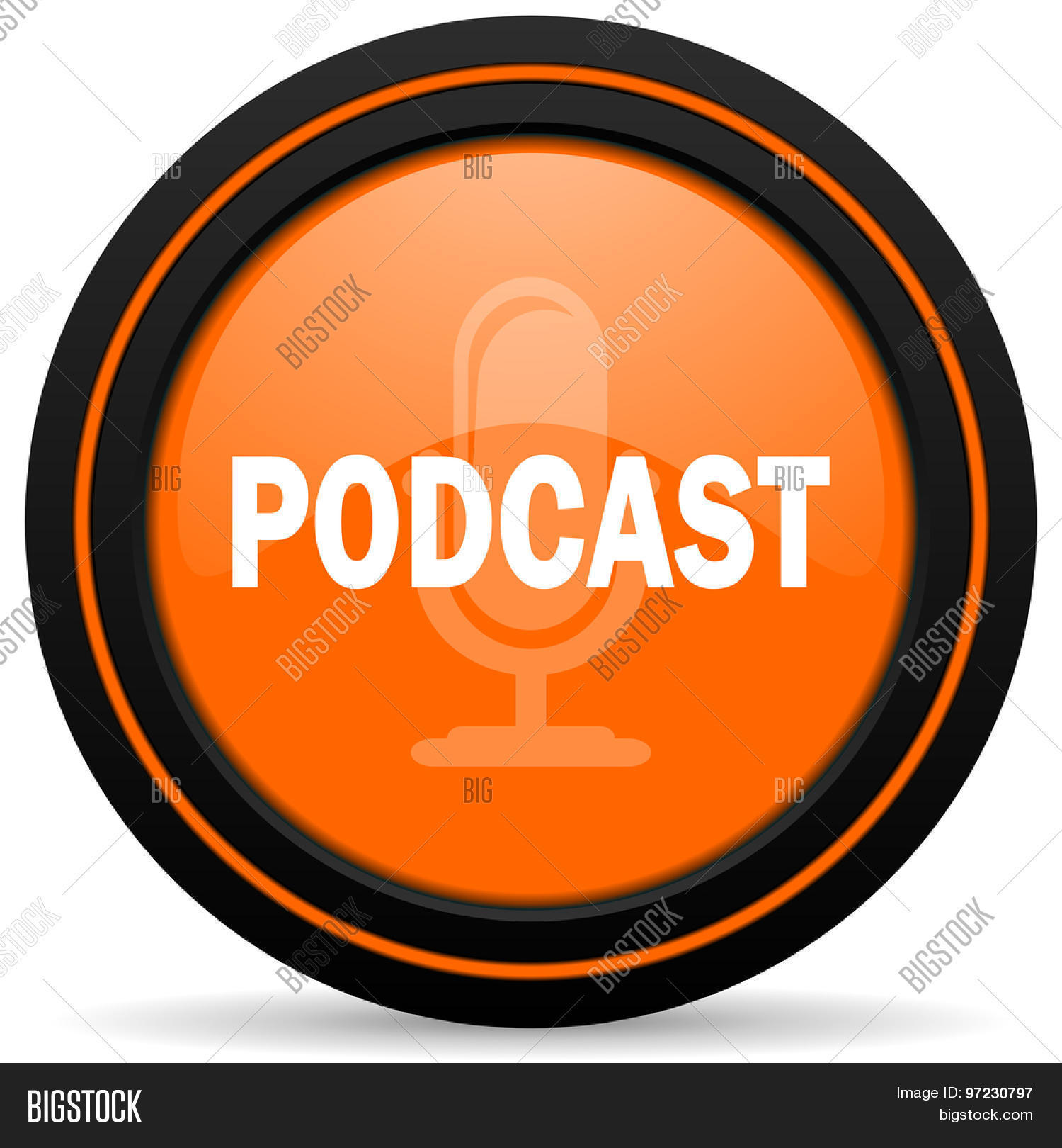 Podcast Orange Icon Image & Photo (Free Trial) | Bigstock