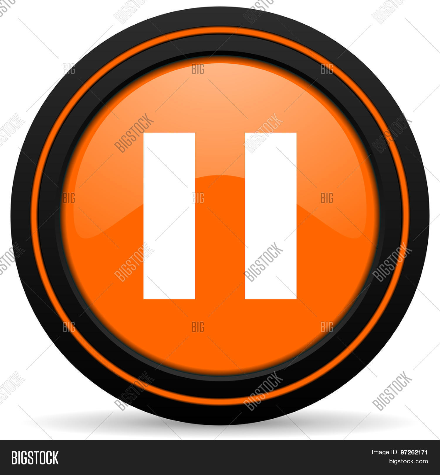 Pause Orange Icon Image & Photo (Free Trial) | Bigstock