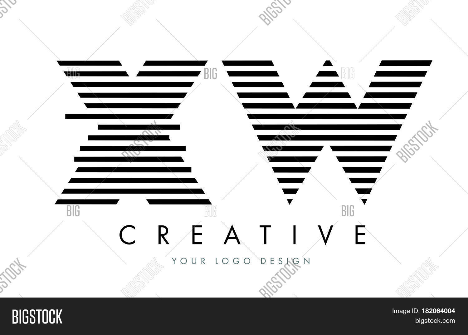 Xw X W Zebra Letter Vector & Photo (Free Trial) | Bigstock