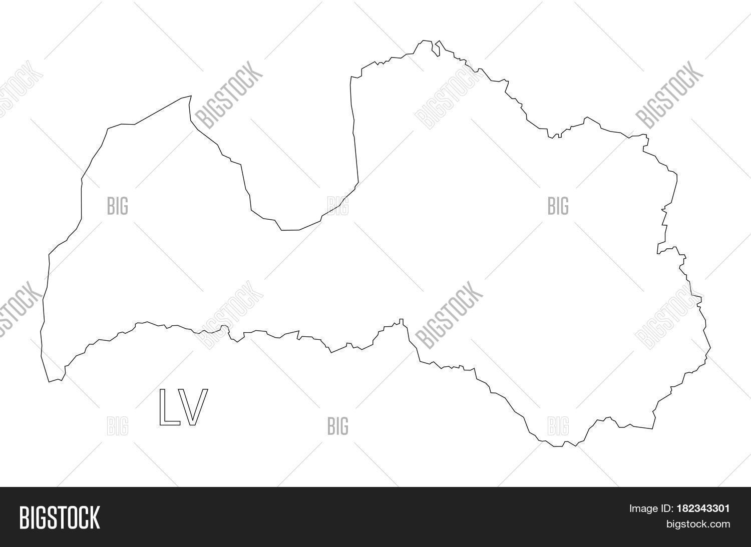 Latvia Outline Image & Photo (Free Trial) | Bigstock