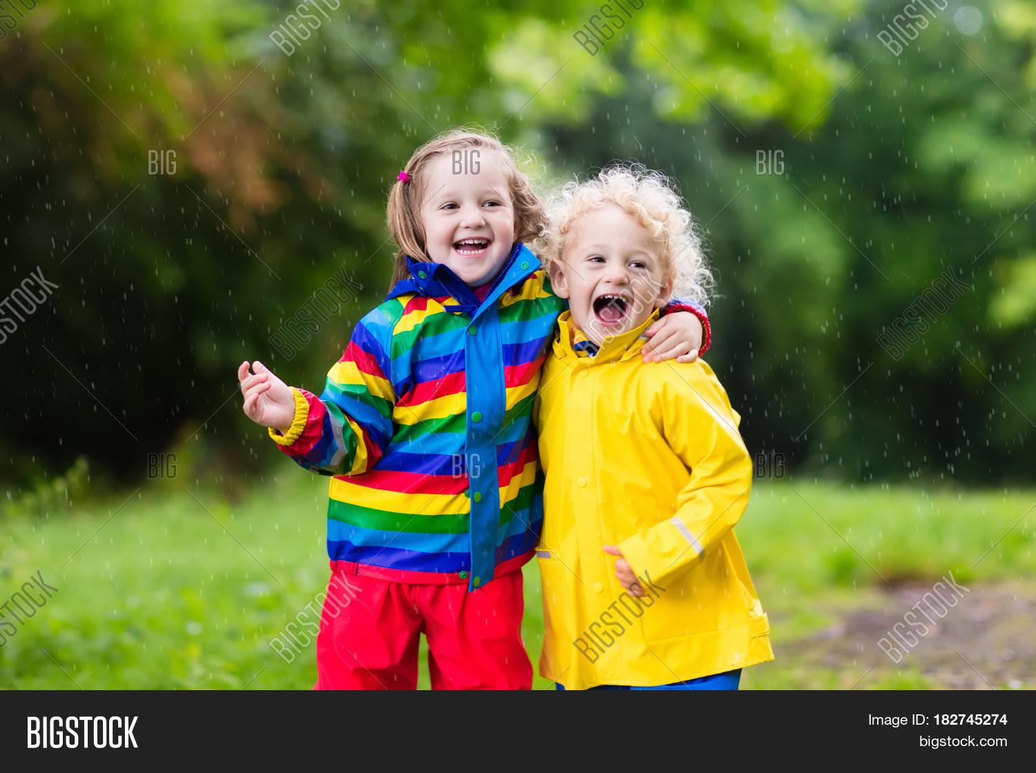 Kids Play Rain Puddle Image & Photo (Free Trial) | Bigstock