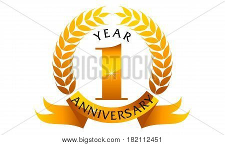 1 Years Ribbon Vector & Photo (Free Trial) | Bigstock