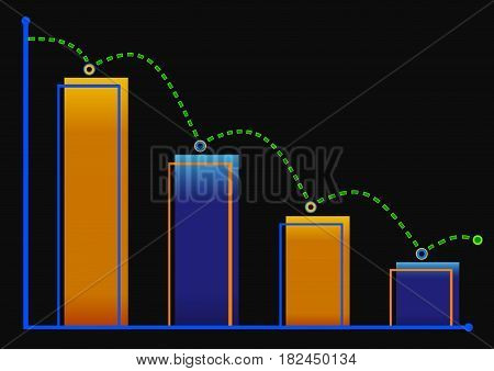 Decreasing Bar Graph Vector & Photo (Free Trial) | Bigstock