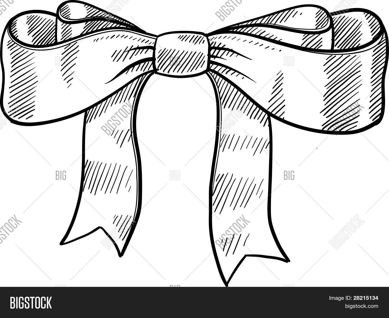 Gift Ribbon Sketch Vector & Photo (Free Trial) | Bigstock