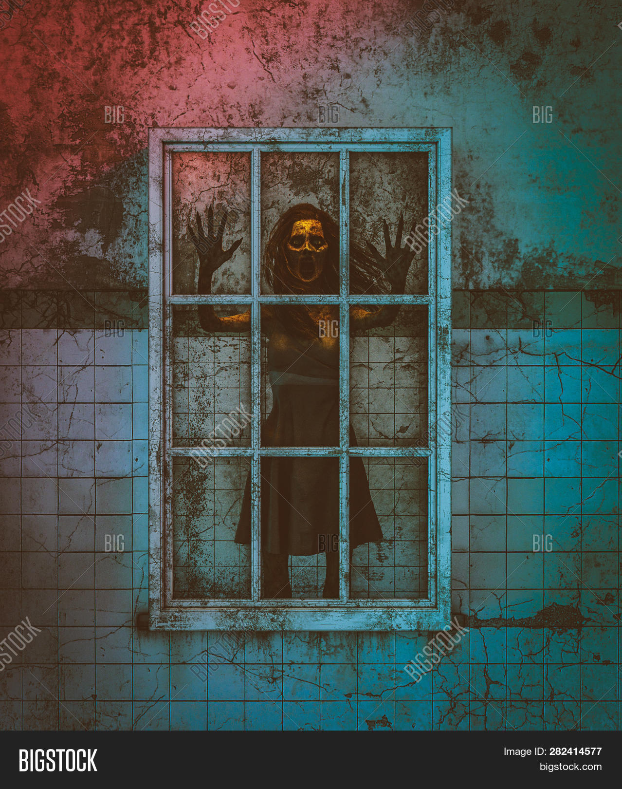 Old Lady Ghost In Window