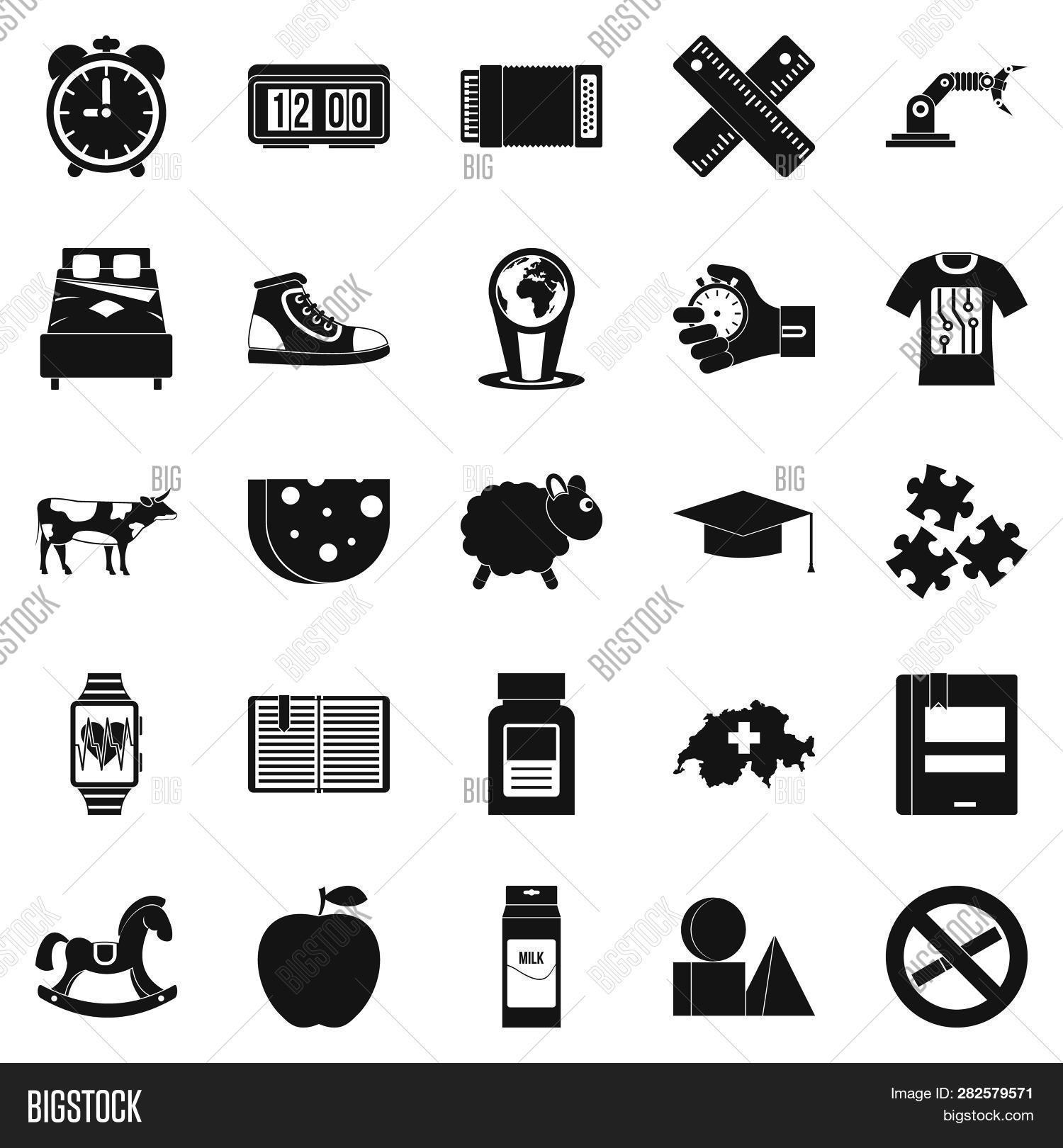 Alarm Icons Set. Image & Photo (Free Trial) | Bigstock