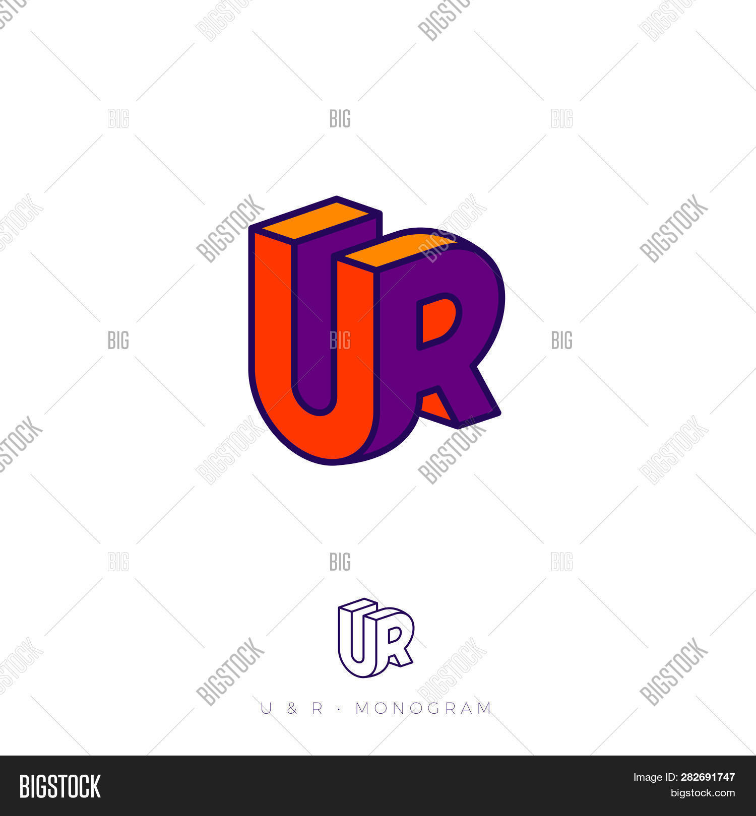Ur Logo. U R Letters Vector & Photo (Free Trial) | Bigstock