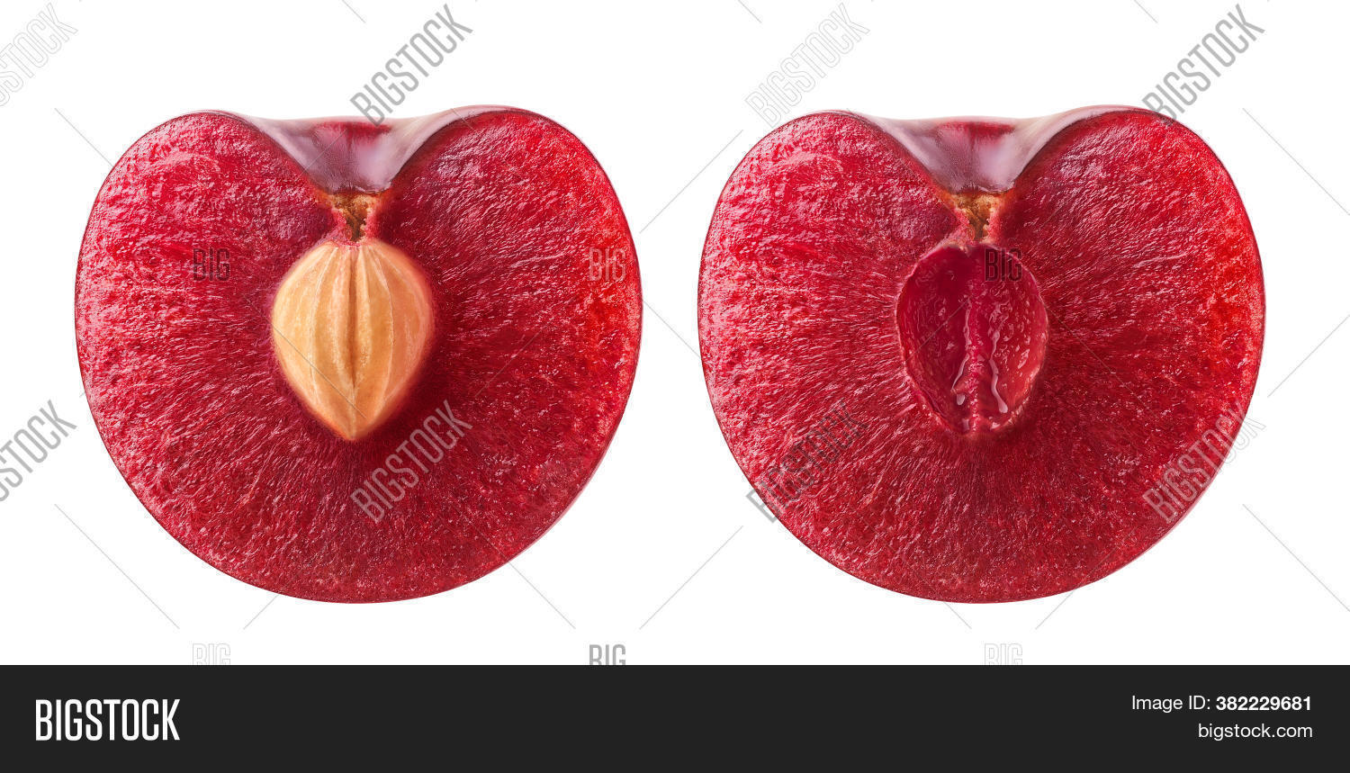 Isolated Cherry Halves Image & Photo (Free Trial) | Bigstock