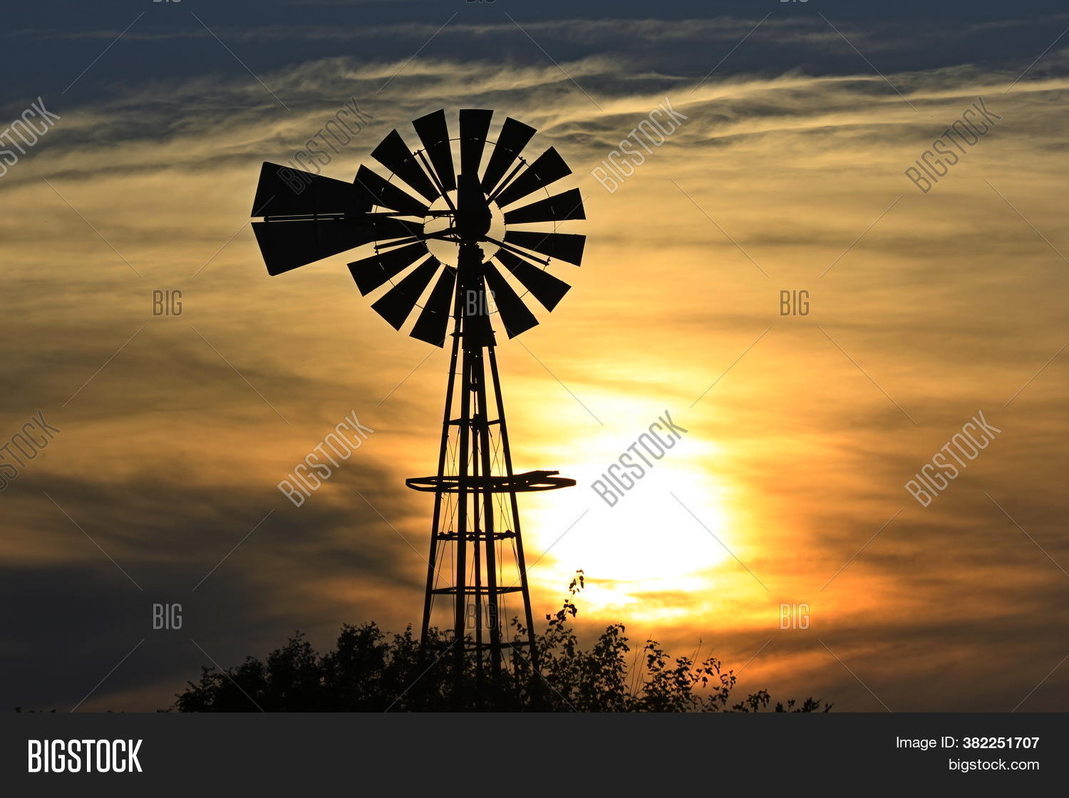 Windmill Sunset Image & Photo (Free Trial) | Bigstock
