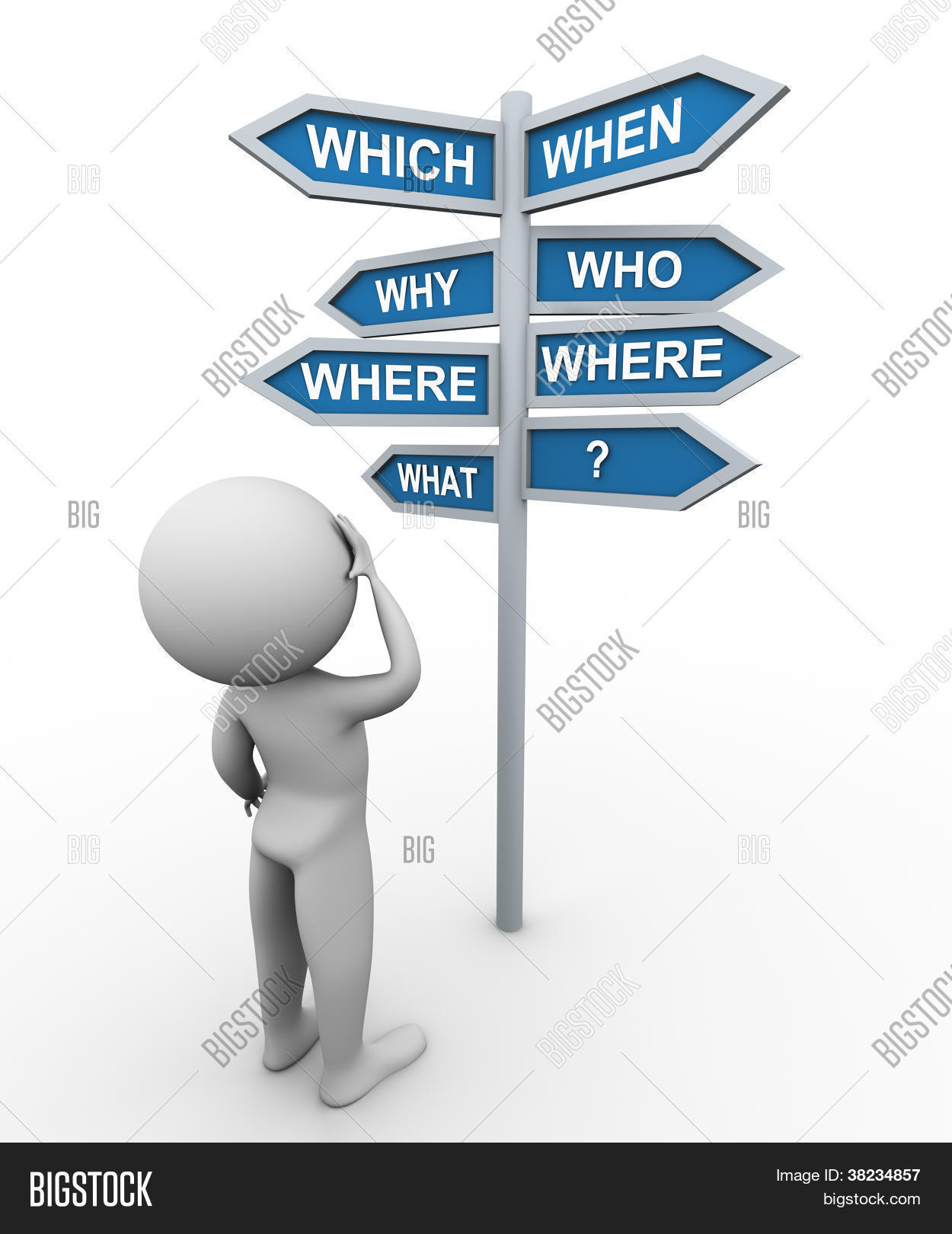 3D Man Question Words Image & Photo (Free Trial) | Bigstock