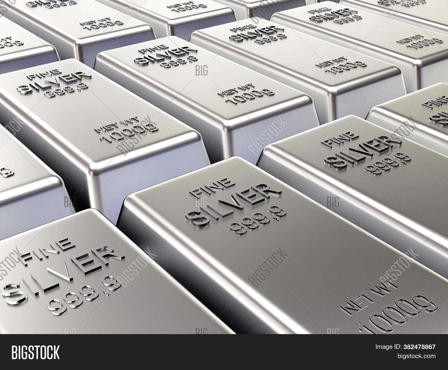 Stacks Rows Silver Image & Photo (Free Trial) | Bigstock