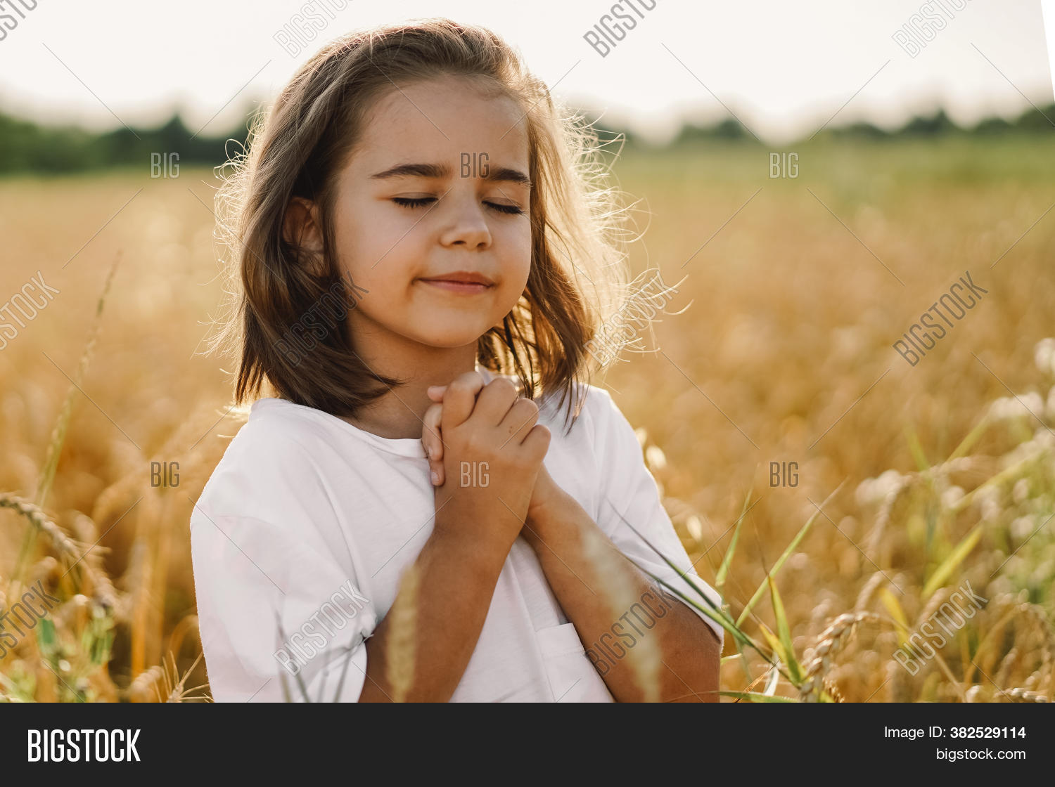 Little Girl Closed Her Image & Photo (Free Trial) | Bigstock