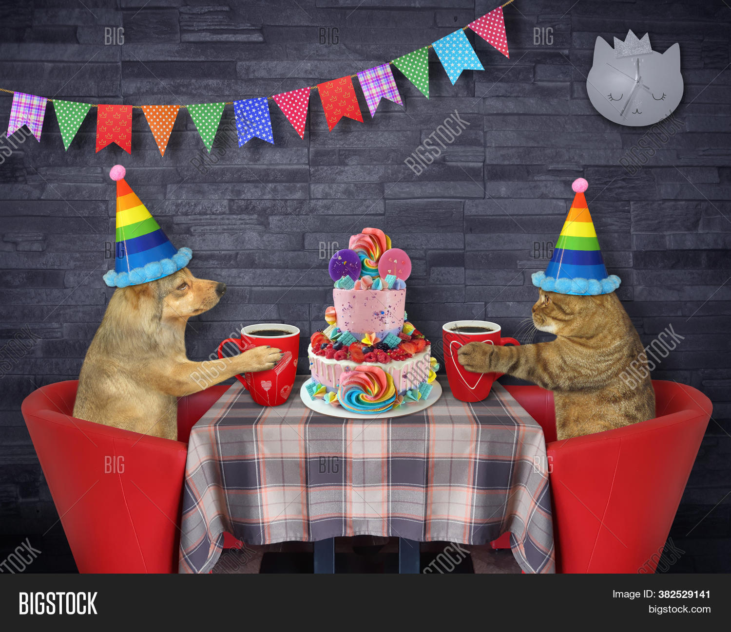 Cat Dog Party Hats Image & Photo (Free Trial) | Bigstock