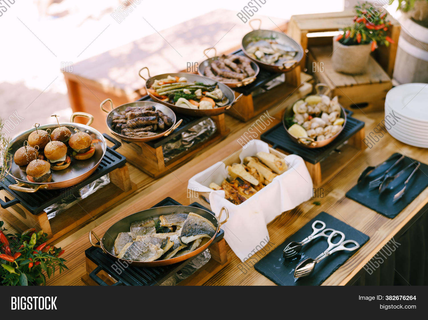 Buffet Table Copper Image & Photo (Free Trial) | Bigstock