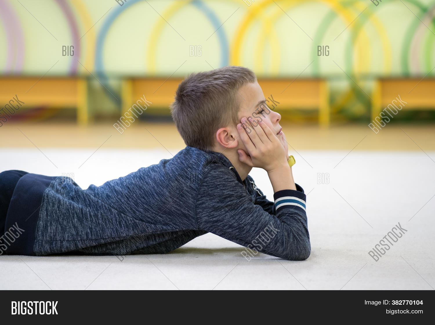 Young Child Boy Laying Image & Photo (Free Trial) | Bigstock
