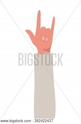 Rock Sign Hand Design Vector & Photo (Free Trial) | Bigstock