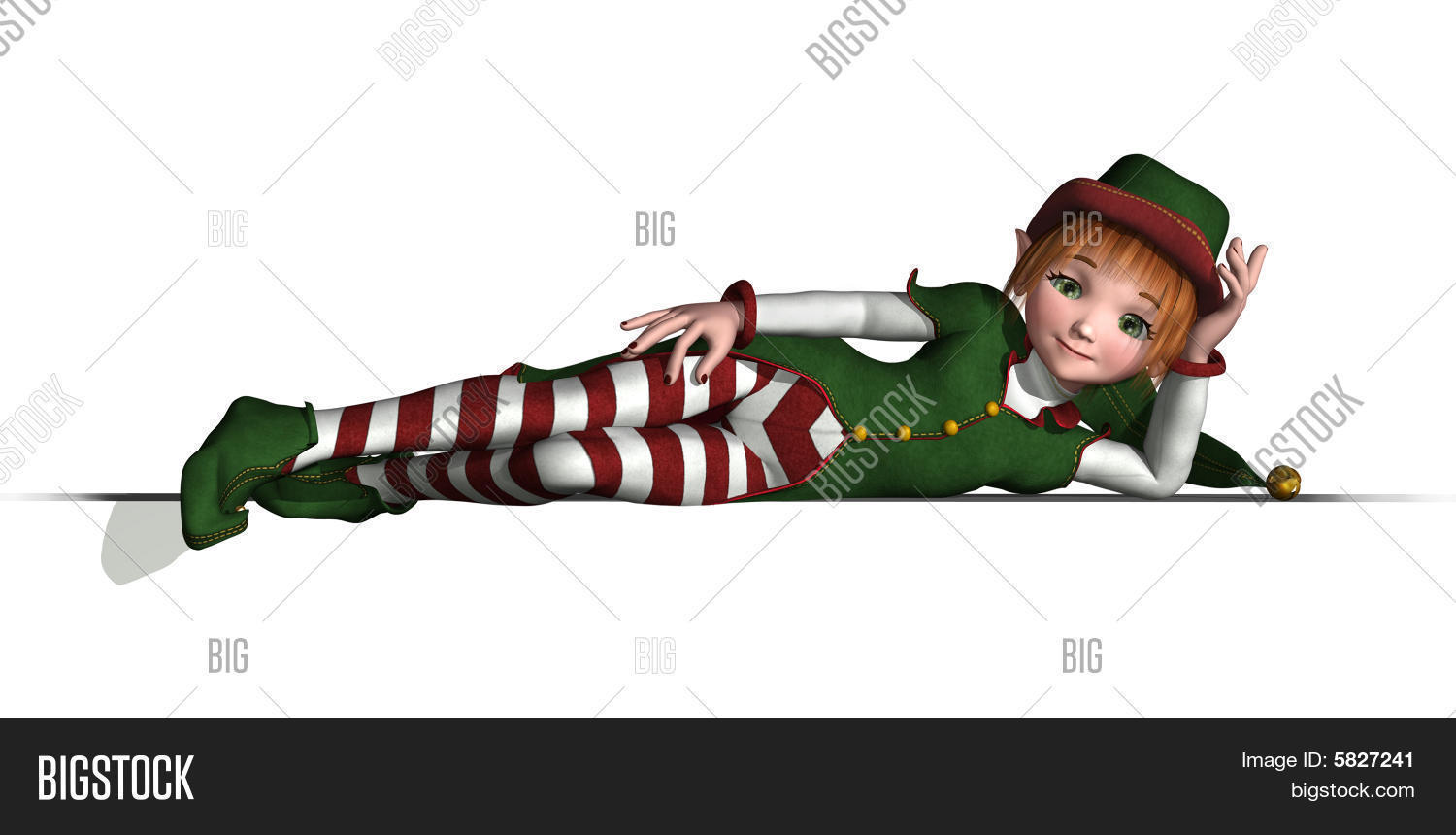 Santa's Elf Relaxes On Image & Photo (Free Trial) | Bigstock