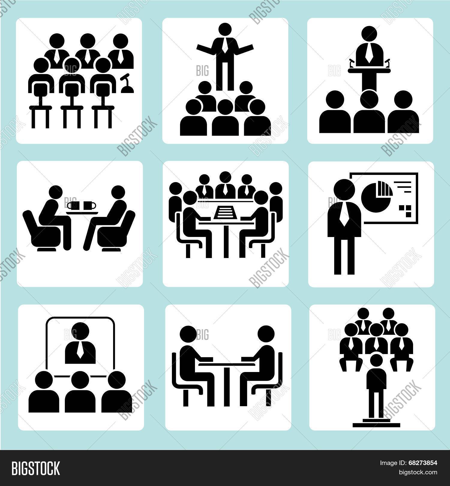 Conference Icons Vector & Photo (Free Trial) | Bigstock