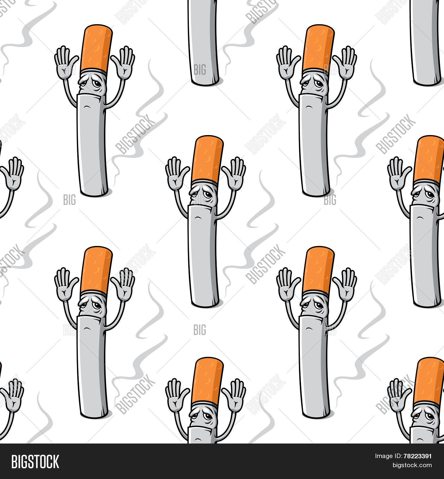Sad Cartoon Cigarette Vector & Photo (Free Trial) | Bigstock