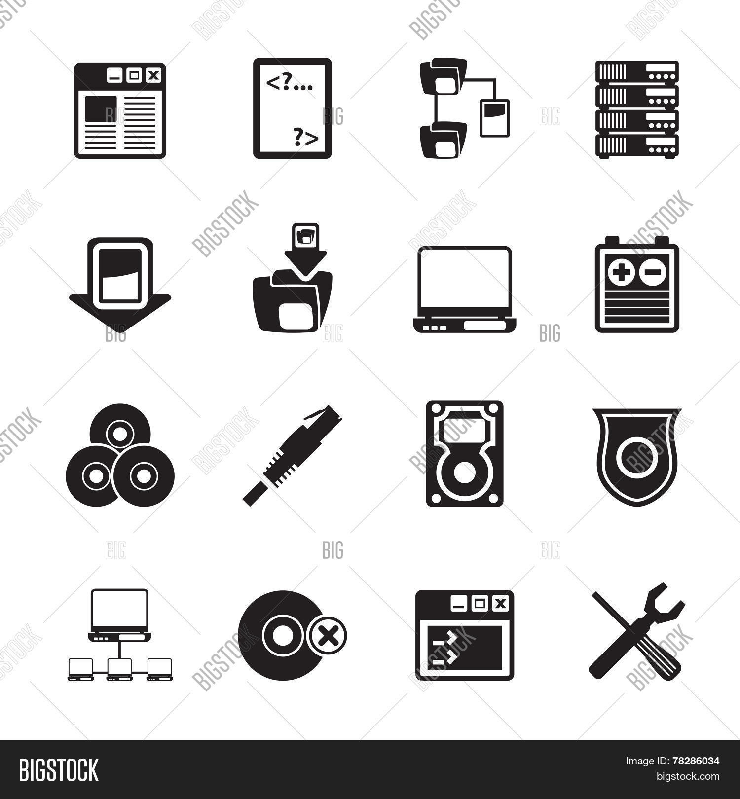 Silhouette Server Vector & Photo (Free Trial) | Bigstock