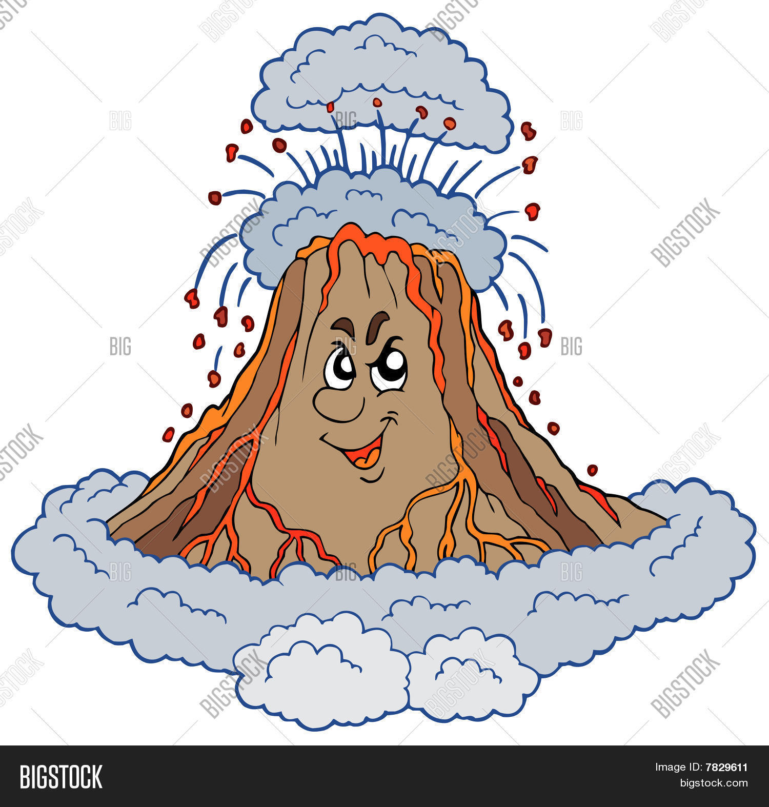 Angry Cartoon Volcano Vector & Photo (Free Trial) | Bigstock