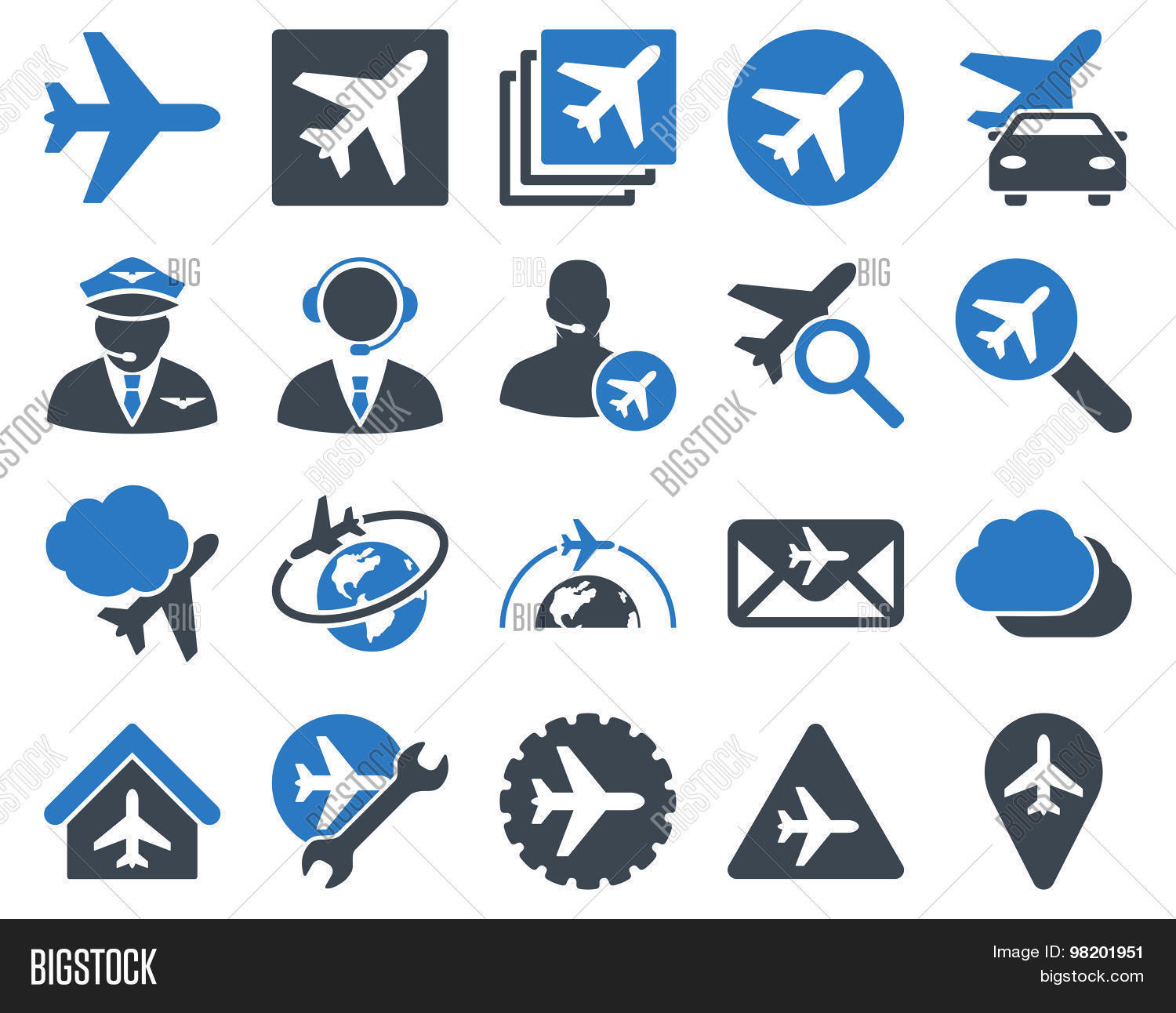 Aviation Icon Set Vector & Photo (Free Trial) | Bigstock