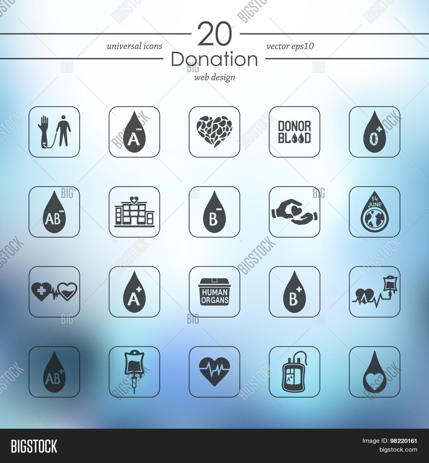 Set Donation Icons Vector & Photo (Free Trial) | Bigstock