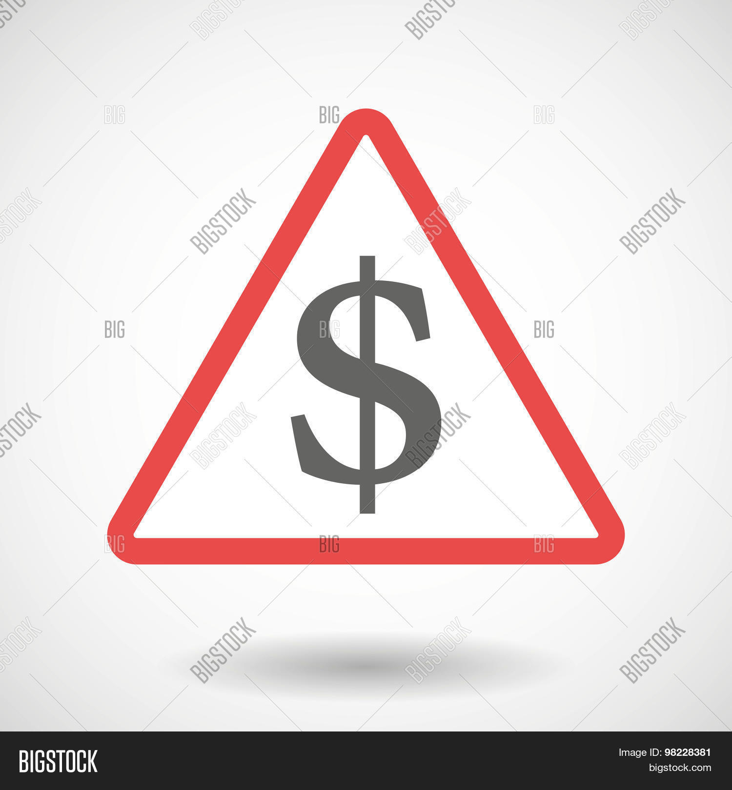 Warning Signal Dollar Vector & Photo (Free Trial) | Bigstock