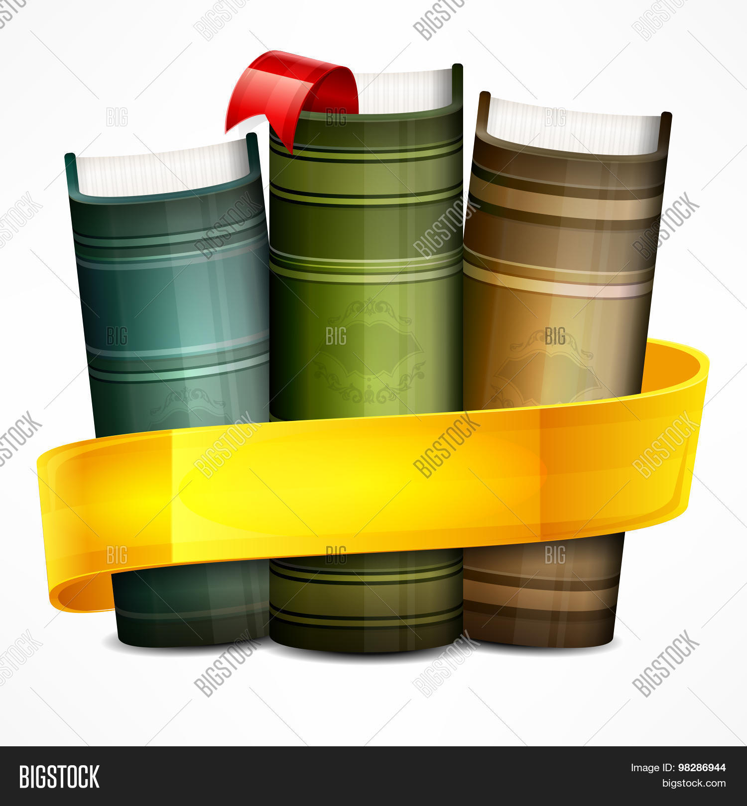 Stack Books Ribbon Vector & Photo (Free Trial) | Bigstock