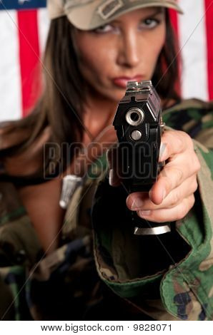 Woman Pointing Gun Image & Photo (Free Trial) | Bigstock