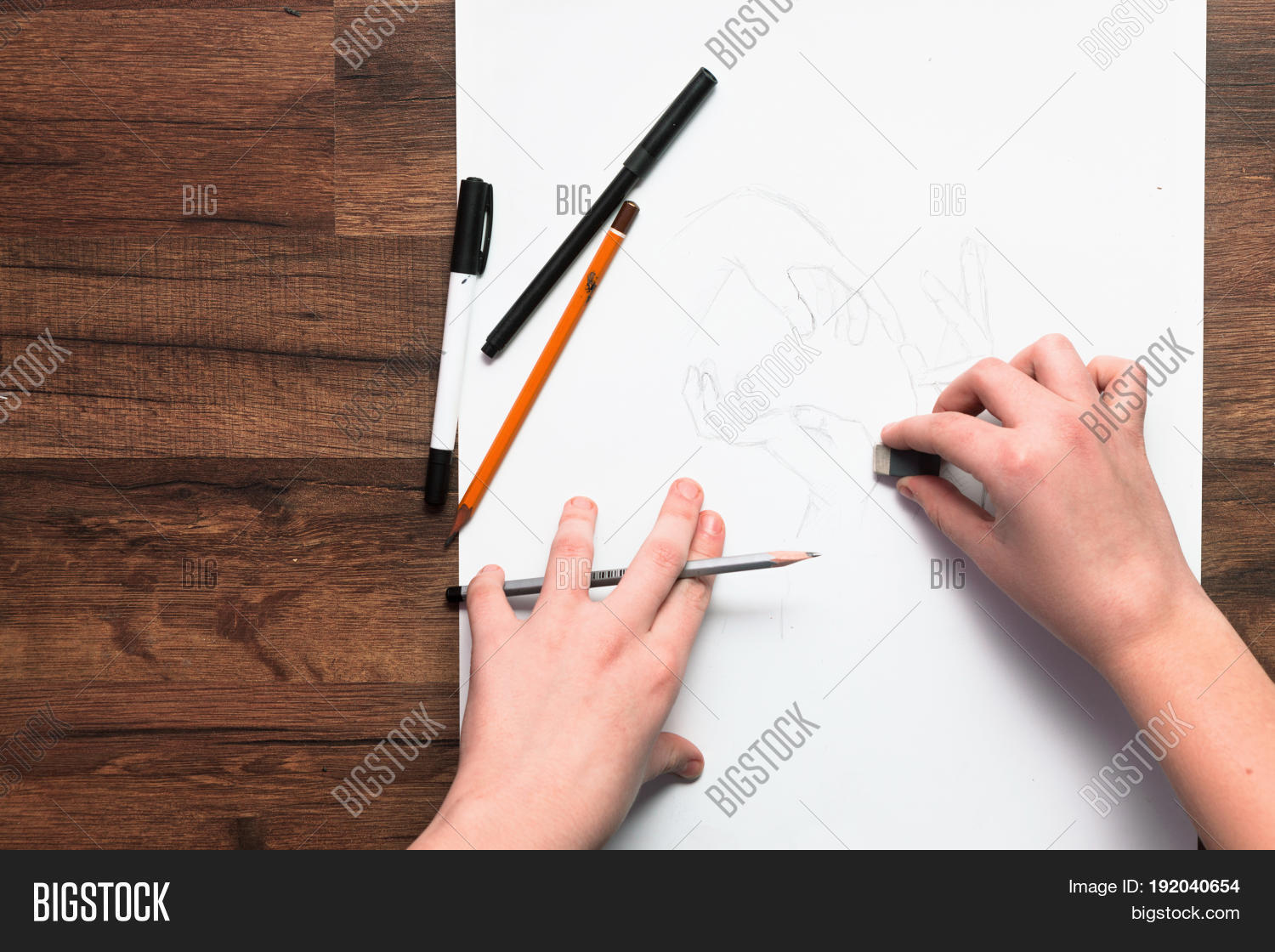 Drawing Lesson Flat Image & Photo (Free Trial) | Bigstock