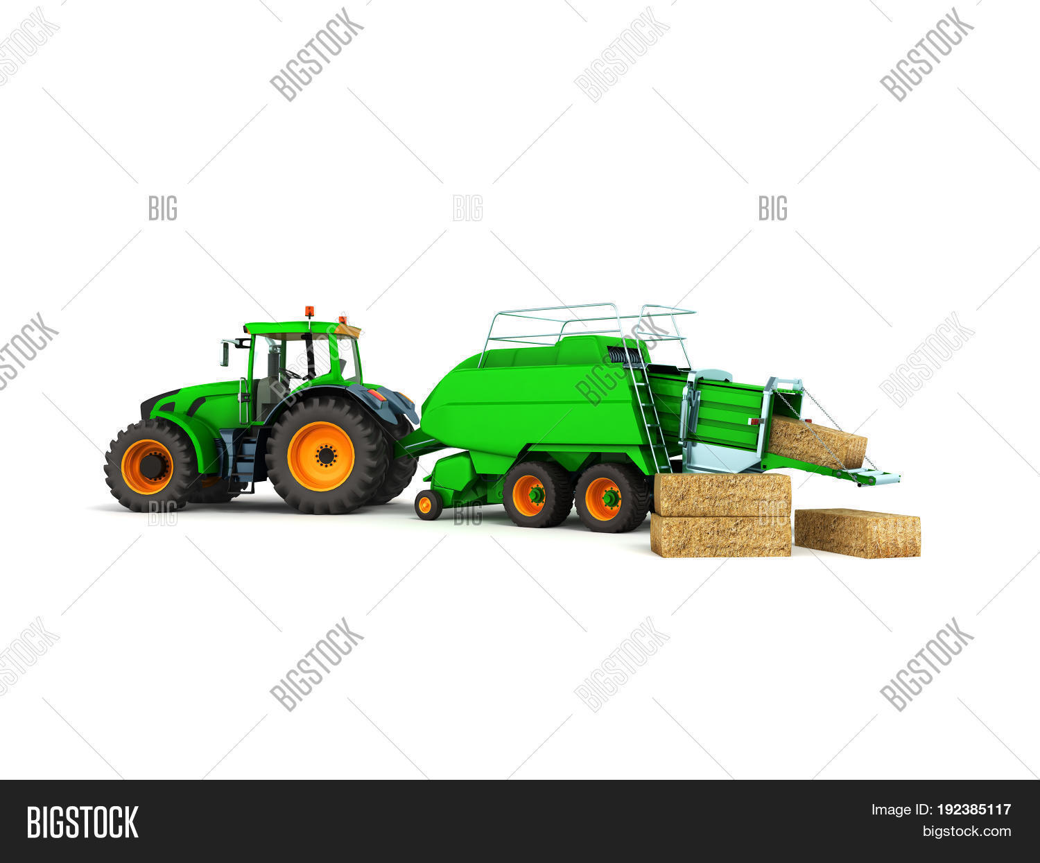 Baler-baler Tractor 3D Image & Photo (Free Trial) | Bigstock