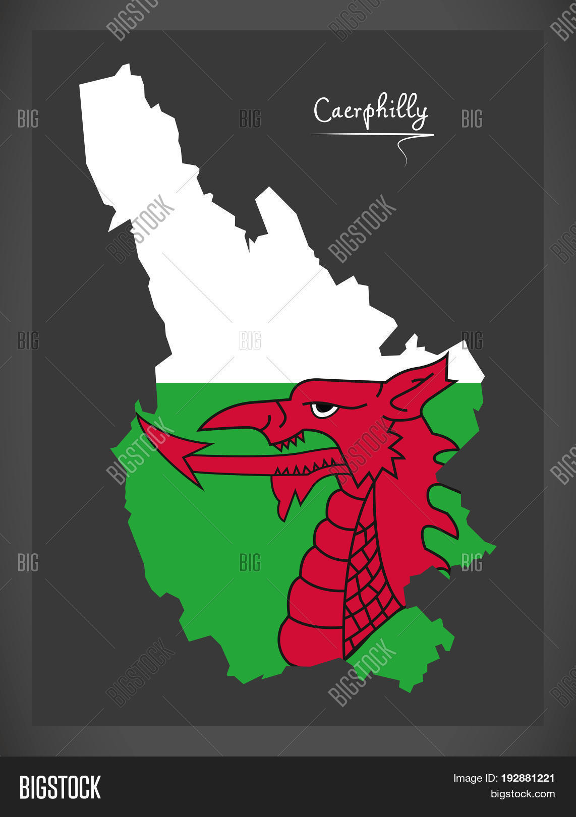 Caerphilly Wales Map Image & Photo (Free Trial) | Bigstock