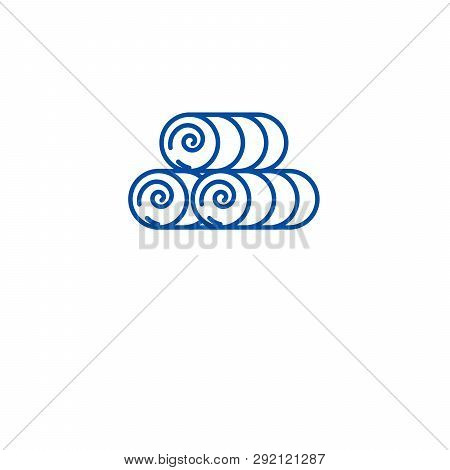Round Hay Bale Line Vector & Photo (Free Trial) | Bigstock