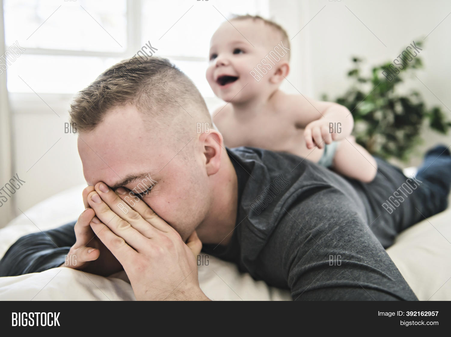 Tired Father Sleep His Image & Photo (Free Trial) | Bigstock